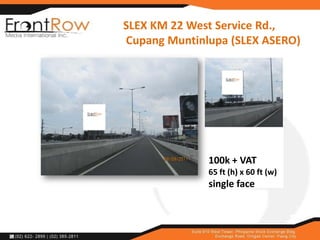Front Row Media Billboard Sites (Current) | PDF