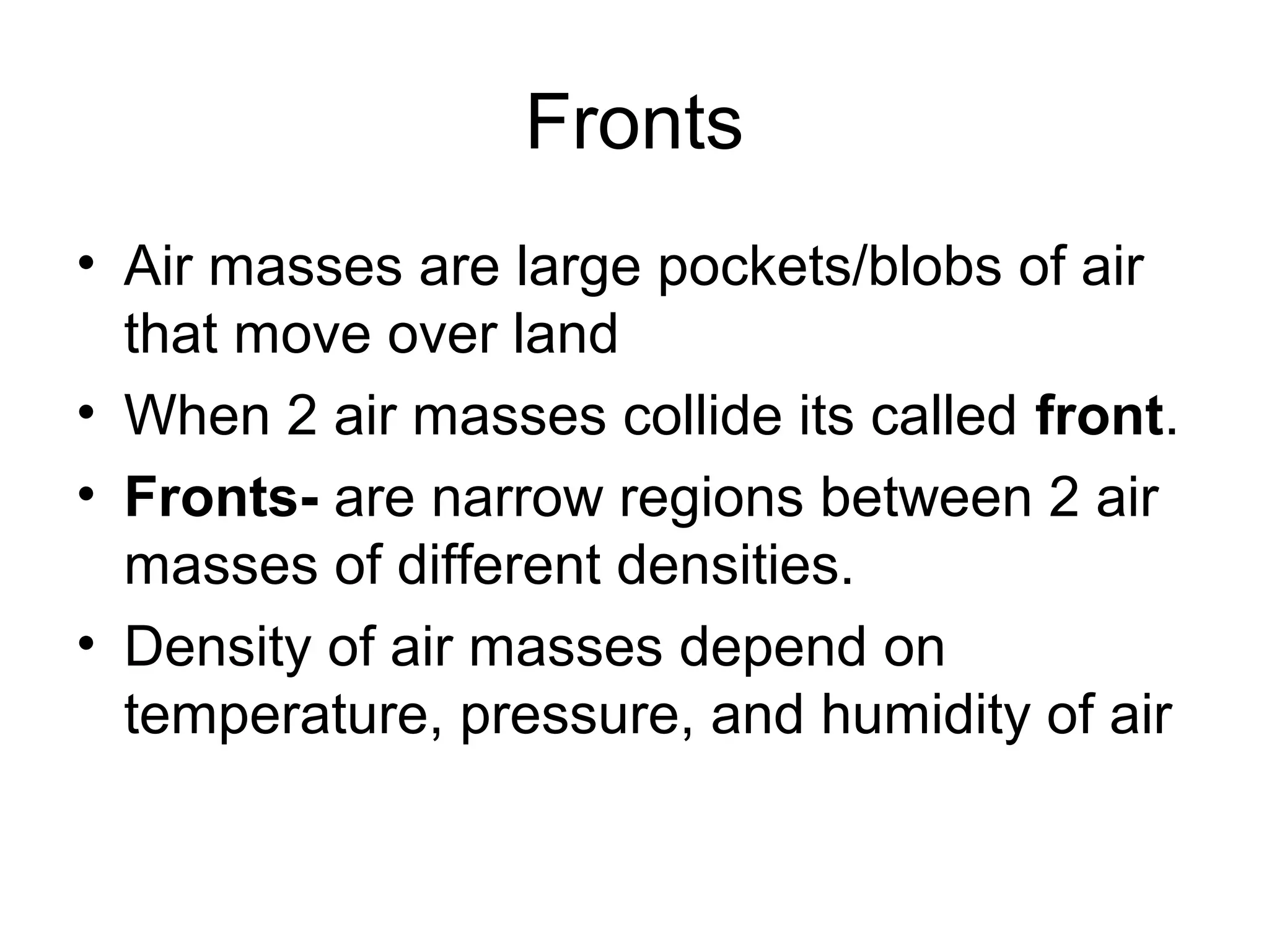 Fronts and pressure system notes of doom! | PPT