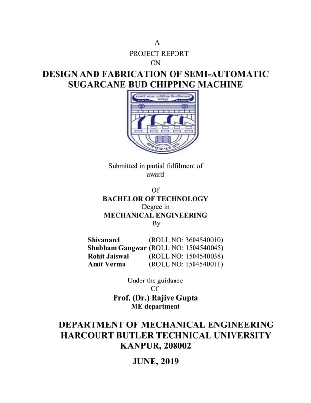 Front Page of project | PDF