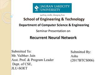 ASHU RNN PPT JLU | PDF | Technology Industry | Industries