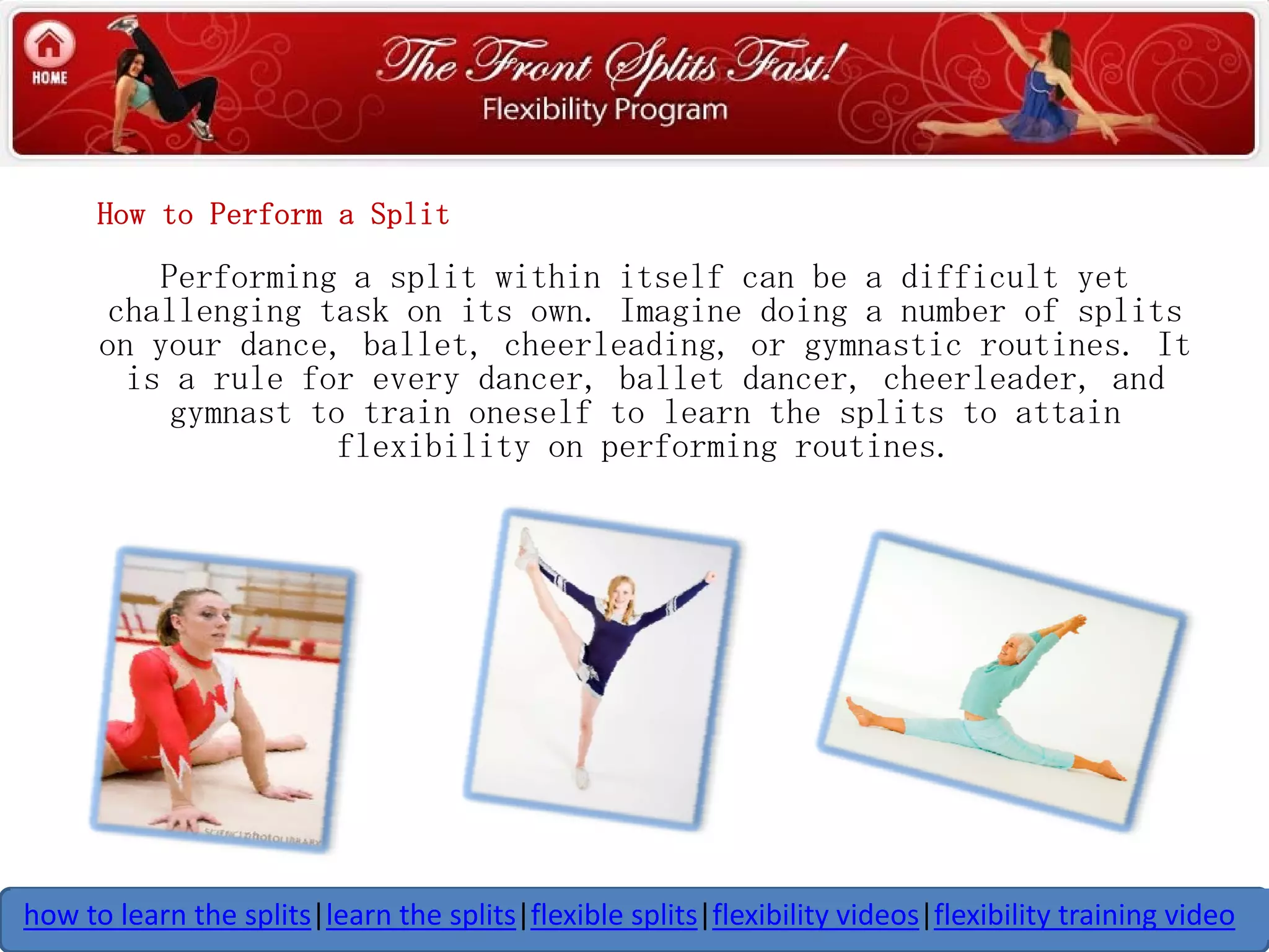 Front Splits Fast how to perform a split | PDF