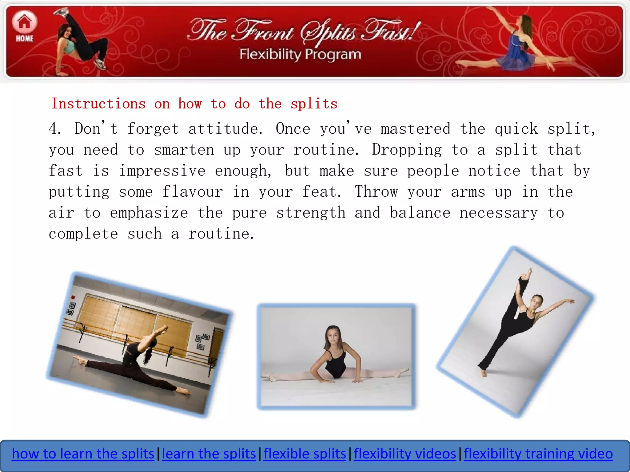 Front Splits Fast how to perform a split | PDF