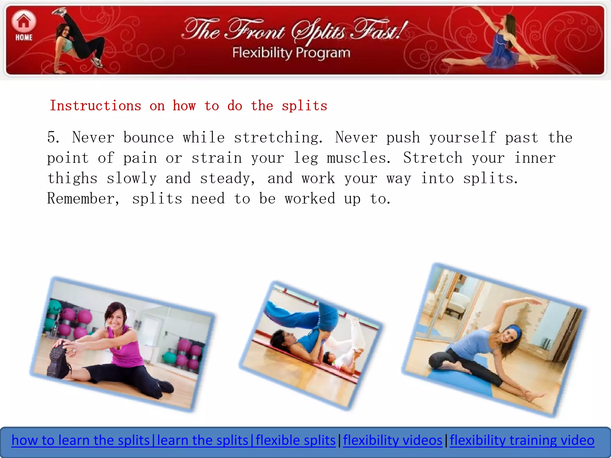 Front Splits Fast how to perform a split | PDF