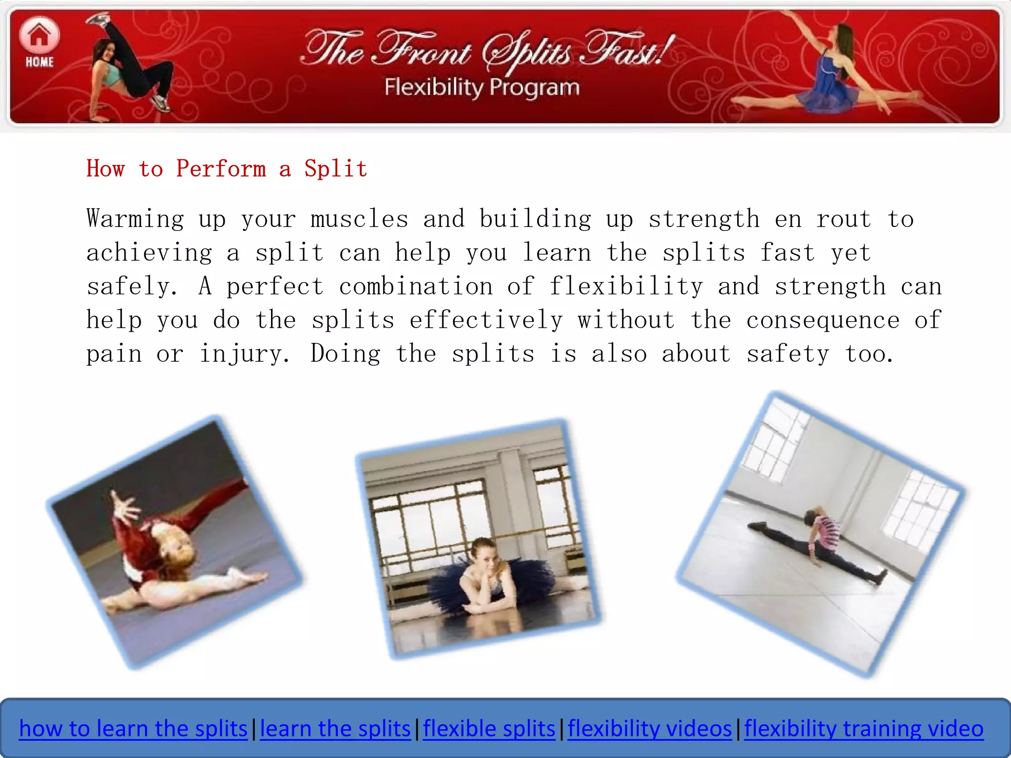 Front Splits Fast how to perform a split | PDF