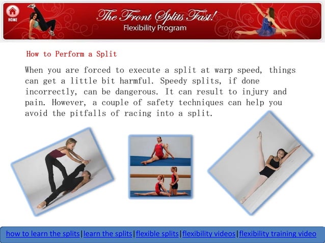 Front Splits Fast how to perform a split | PPT