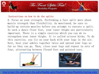 Front Splits Fast how to perform a split | PDF