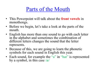 Front vowels | PPTX