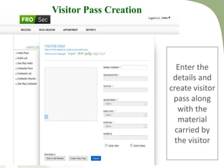 Frosec - Visitor Management Software System | PPTX