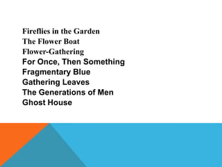 Fireflies In The Garden Poem