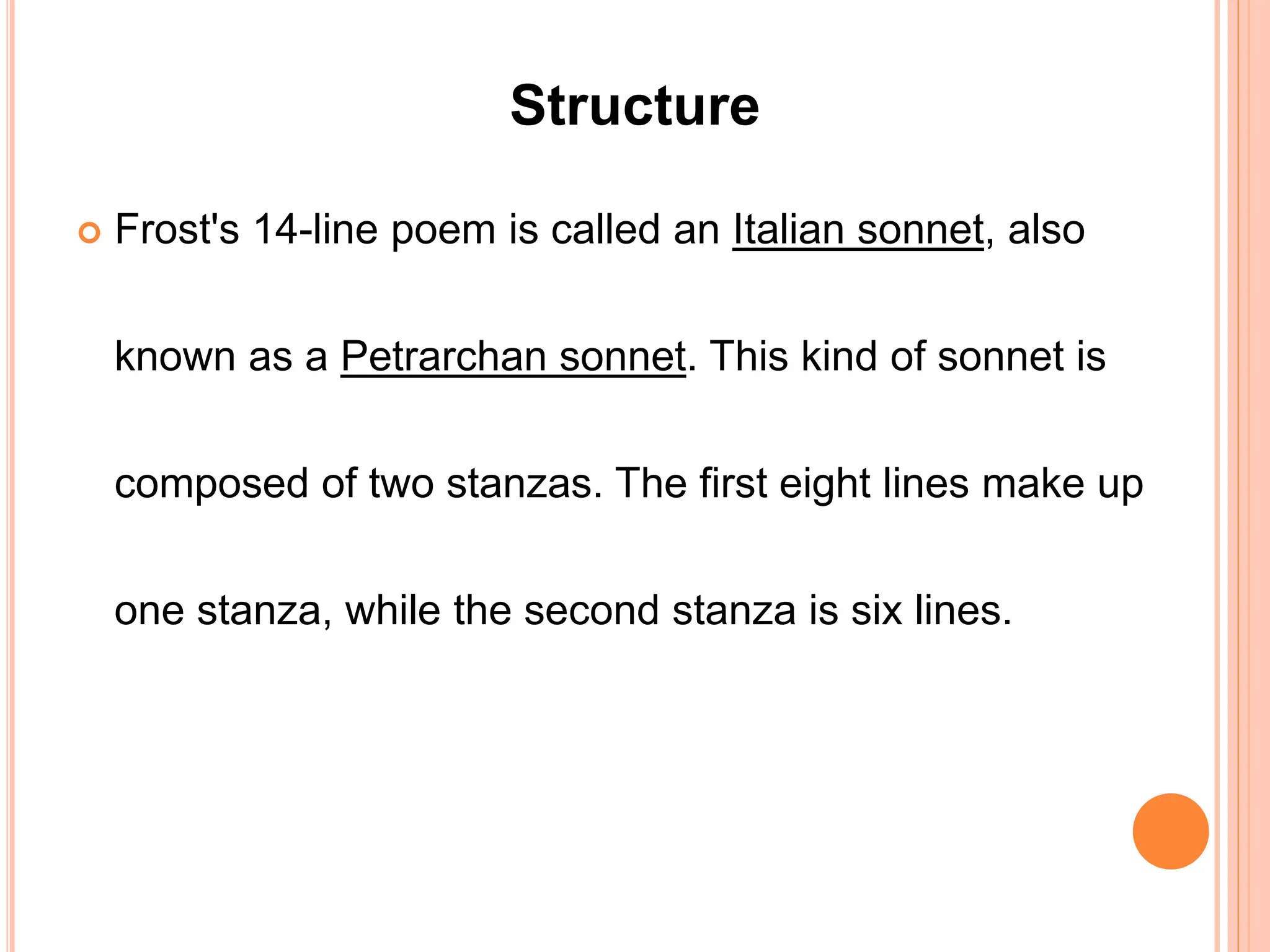 Robert Frost's Famous Poem Design: A Sonnet | PPT