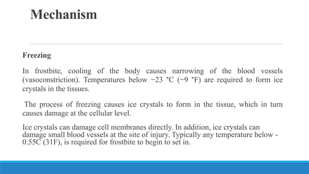 FROST BITE.pptx | First Aid | Injuries