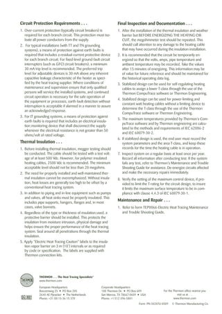 Frost Protection Heat Tracing - Frost Protection Installation Procedures | PDF