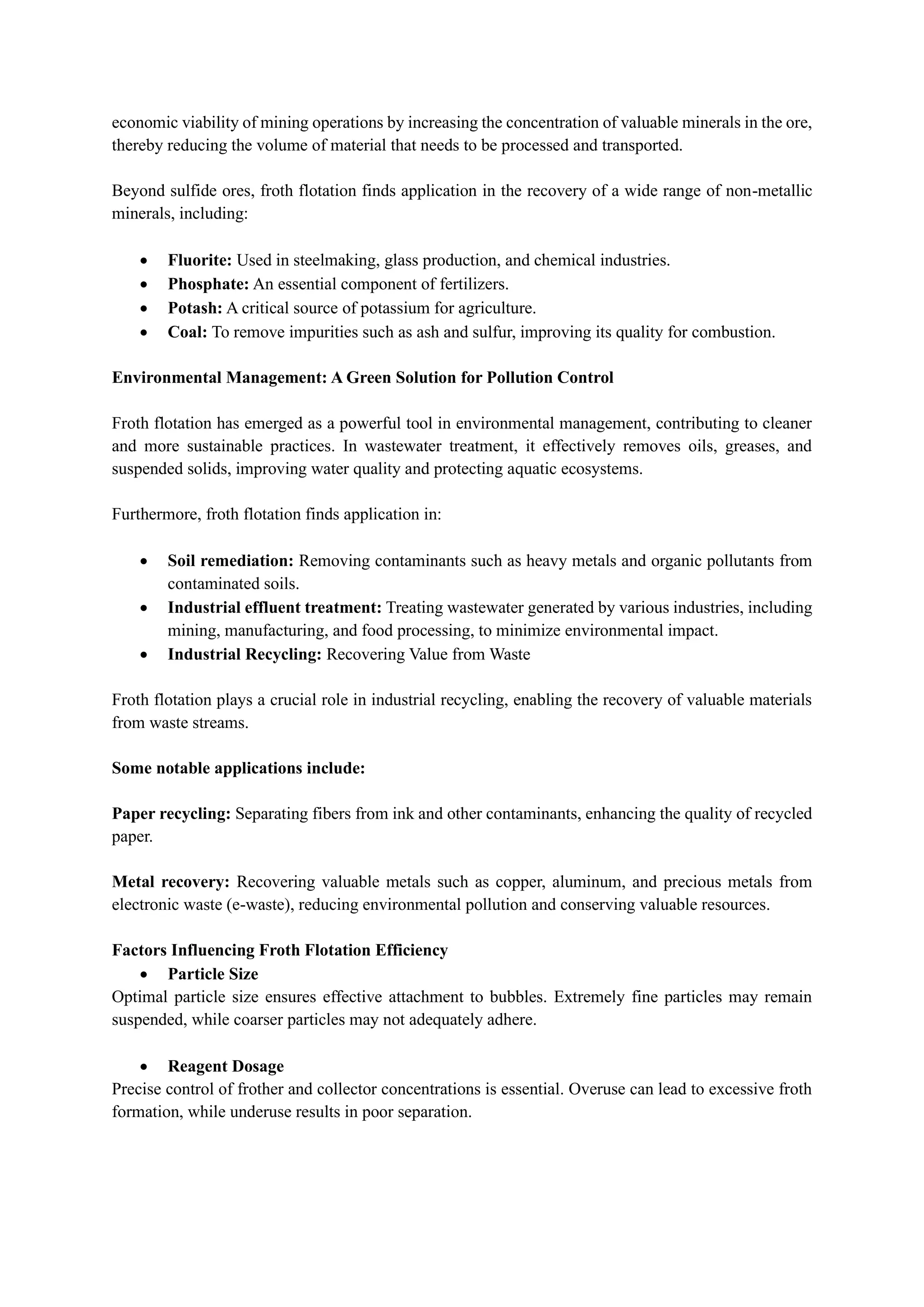 Froth Flotation: An Advanced Process in Mineral and Wastewater ...
