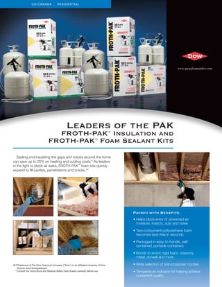 Froth Pak Insulation and Sealants | PDF | Indoor Environmental Quality ...