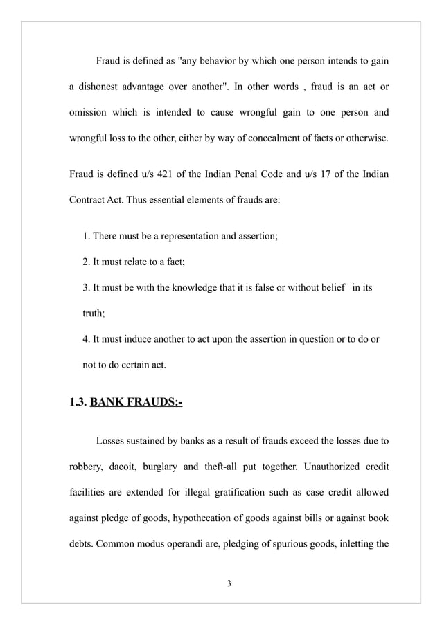 Froud in banking sector | DOC