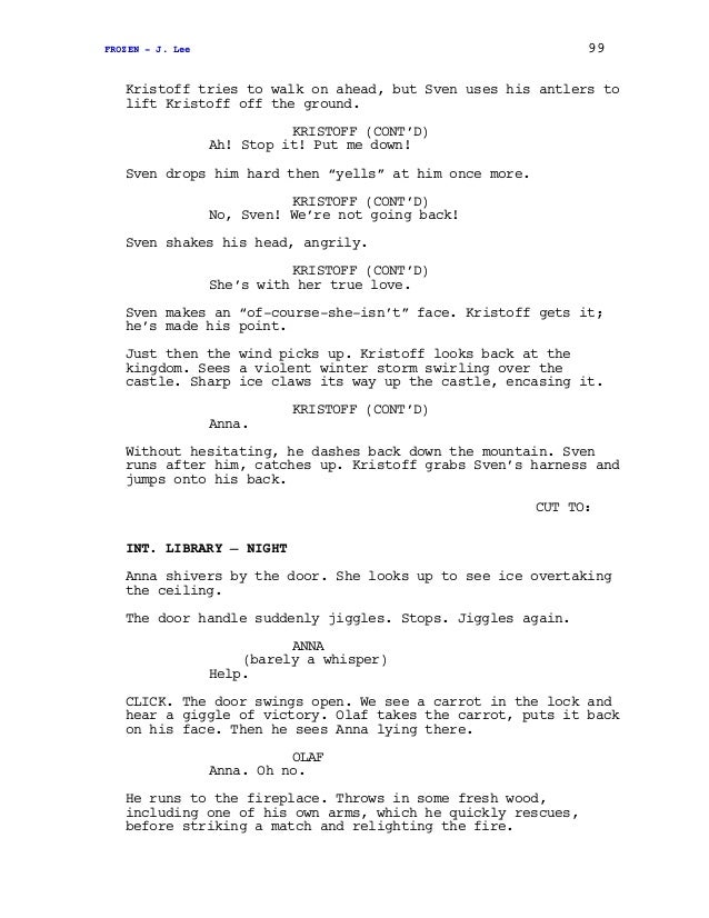 Frozen screenplay