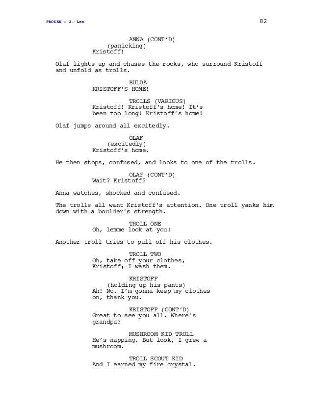 Frozen screenplay