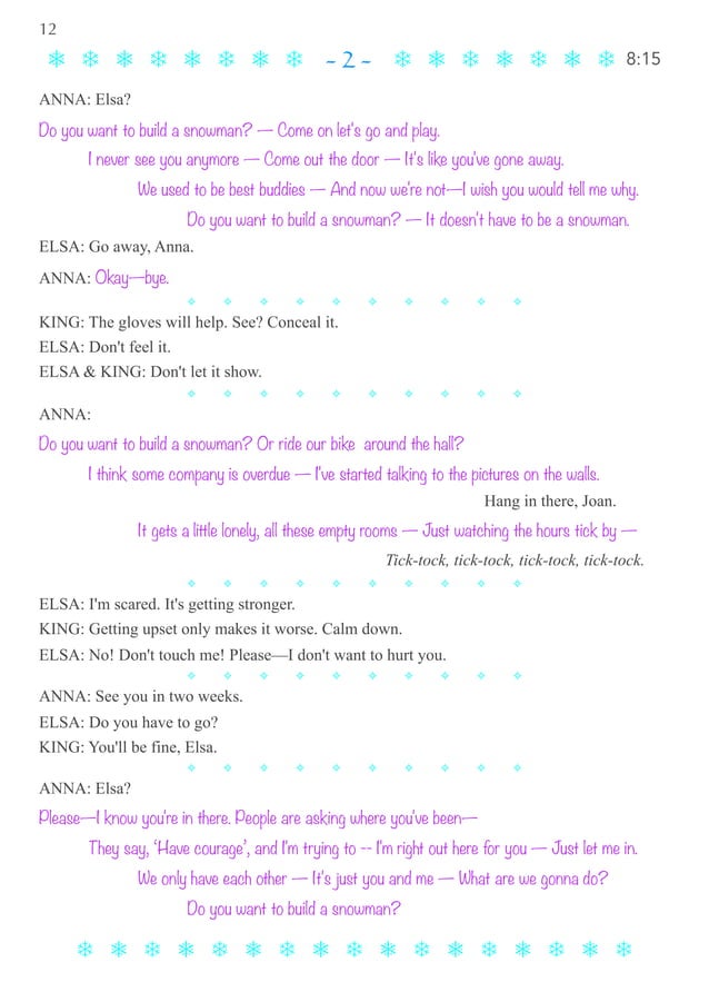 Frozen Script pdf Frozen Script pdf