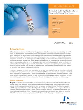 Frozen Cells For Corning Epic Label Free App | PDF