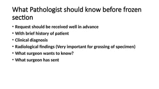 Frozen section i pathology pptc for Post graduate | PPTX