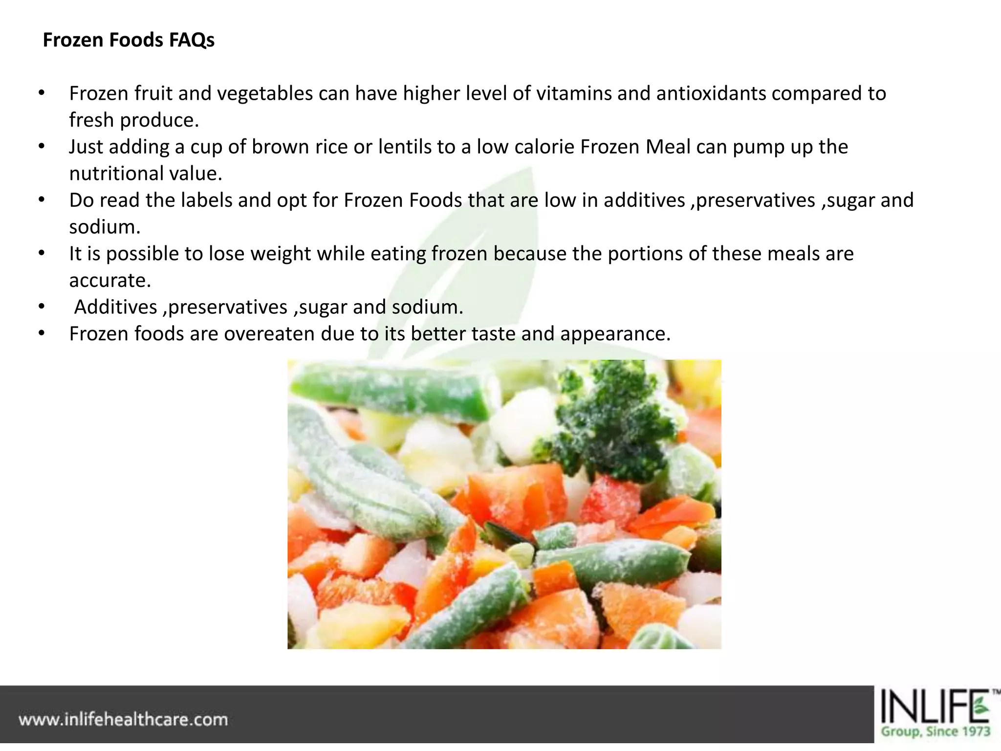 Frozen foods | PPT | Free Download
