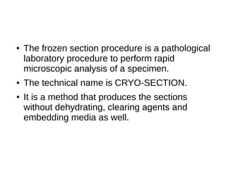 Frozen section | ODP