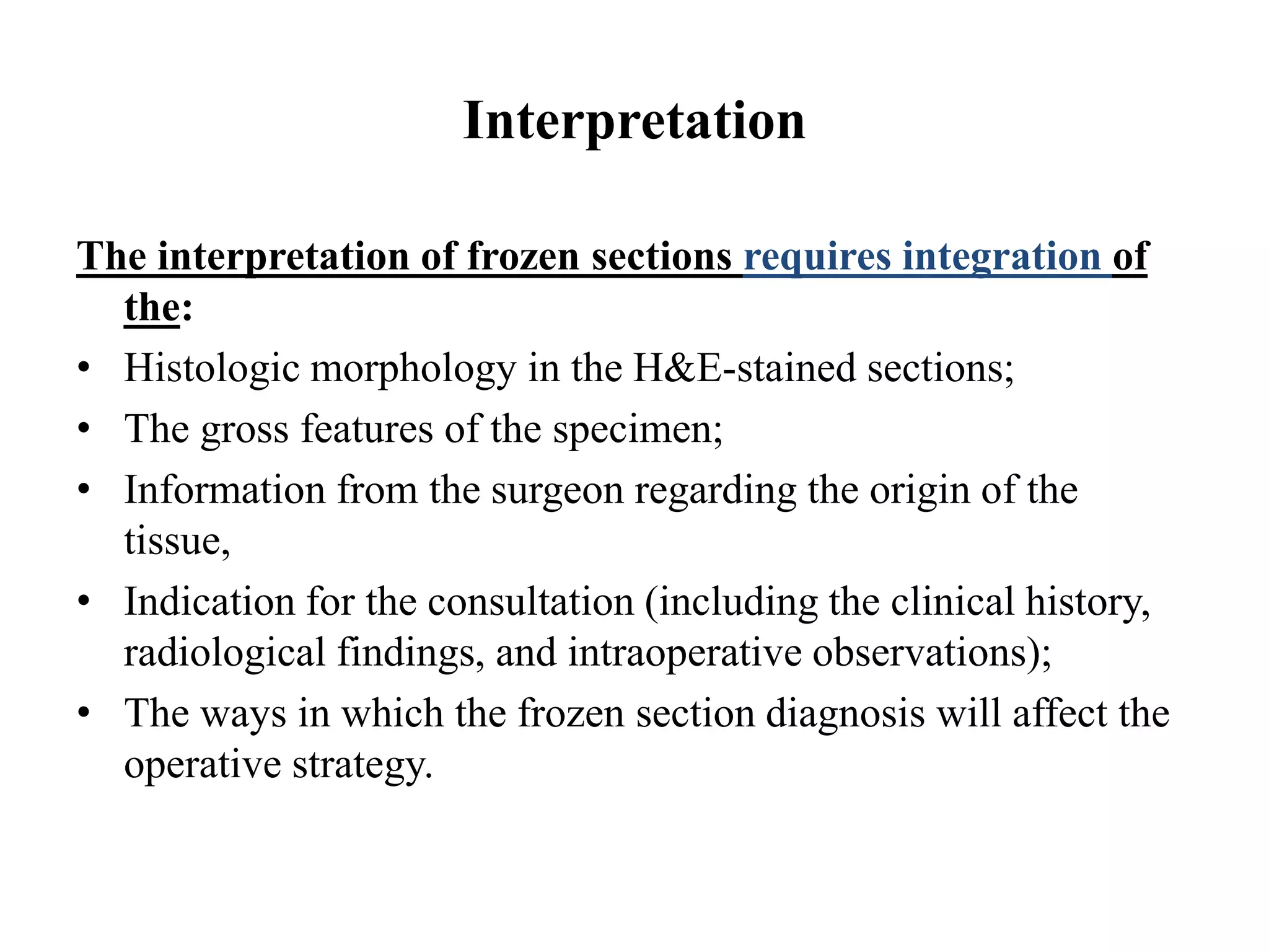 Frozen sections and other intraoperative | PDF