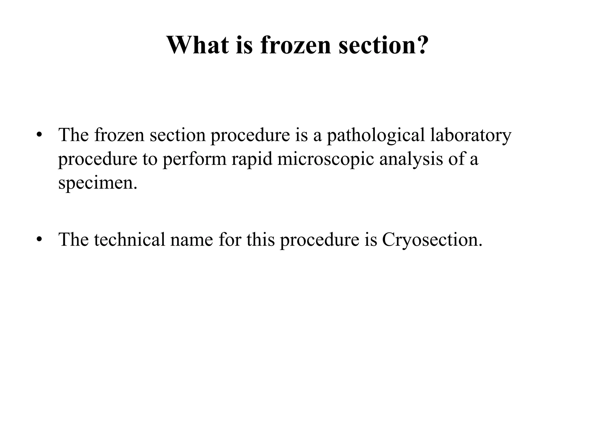 Frozen sections and other intraoperative | PDF