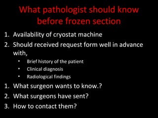 Frozen section overview and application | PPT