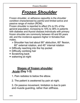 Frozen shoulder amir | DOCX