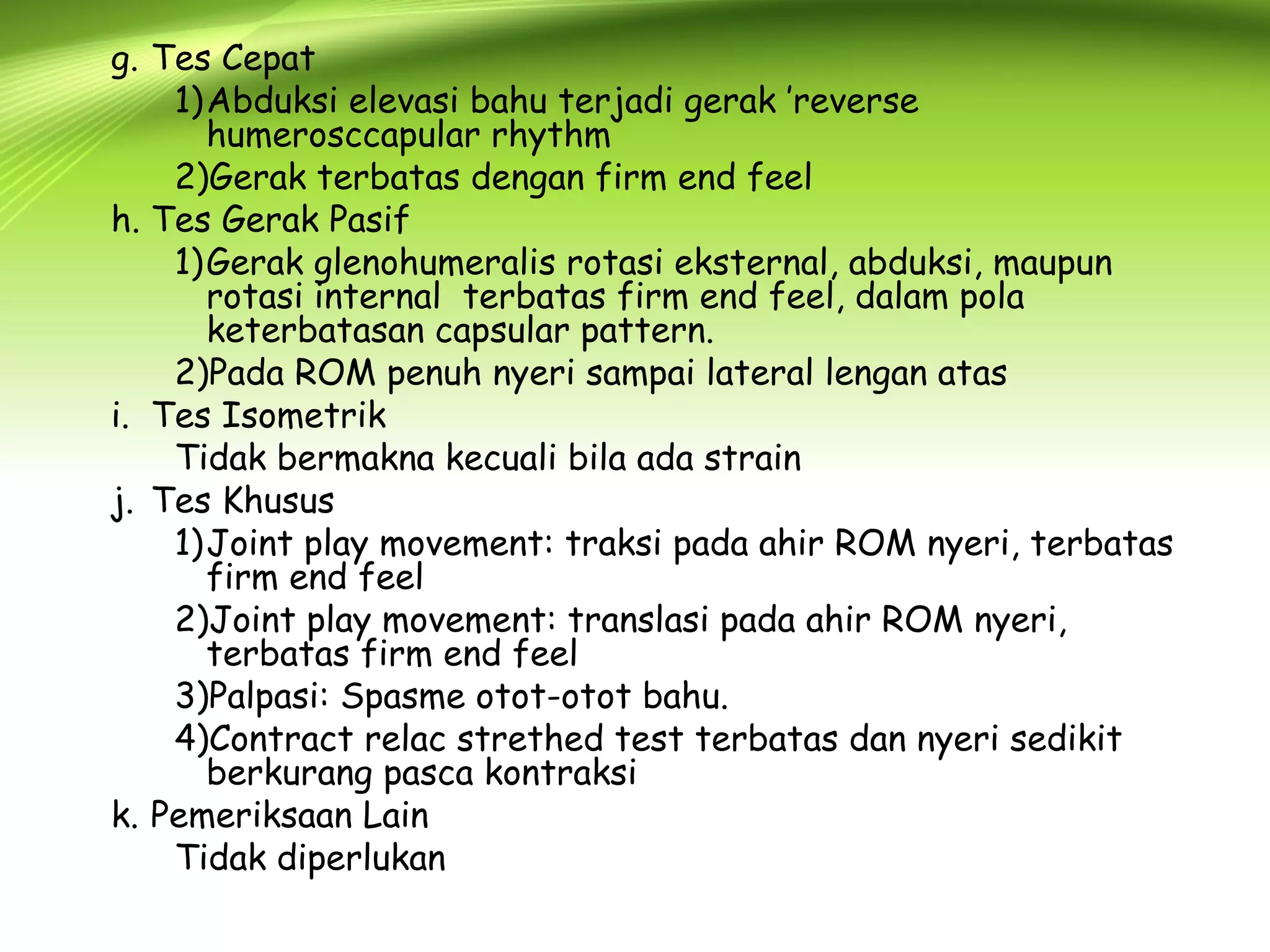asuhan fisioterapi frozen shoulder | PPT
