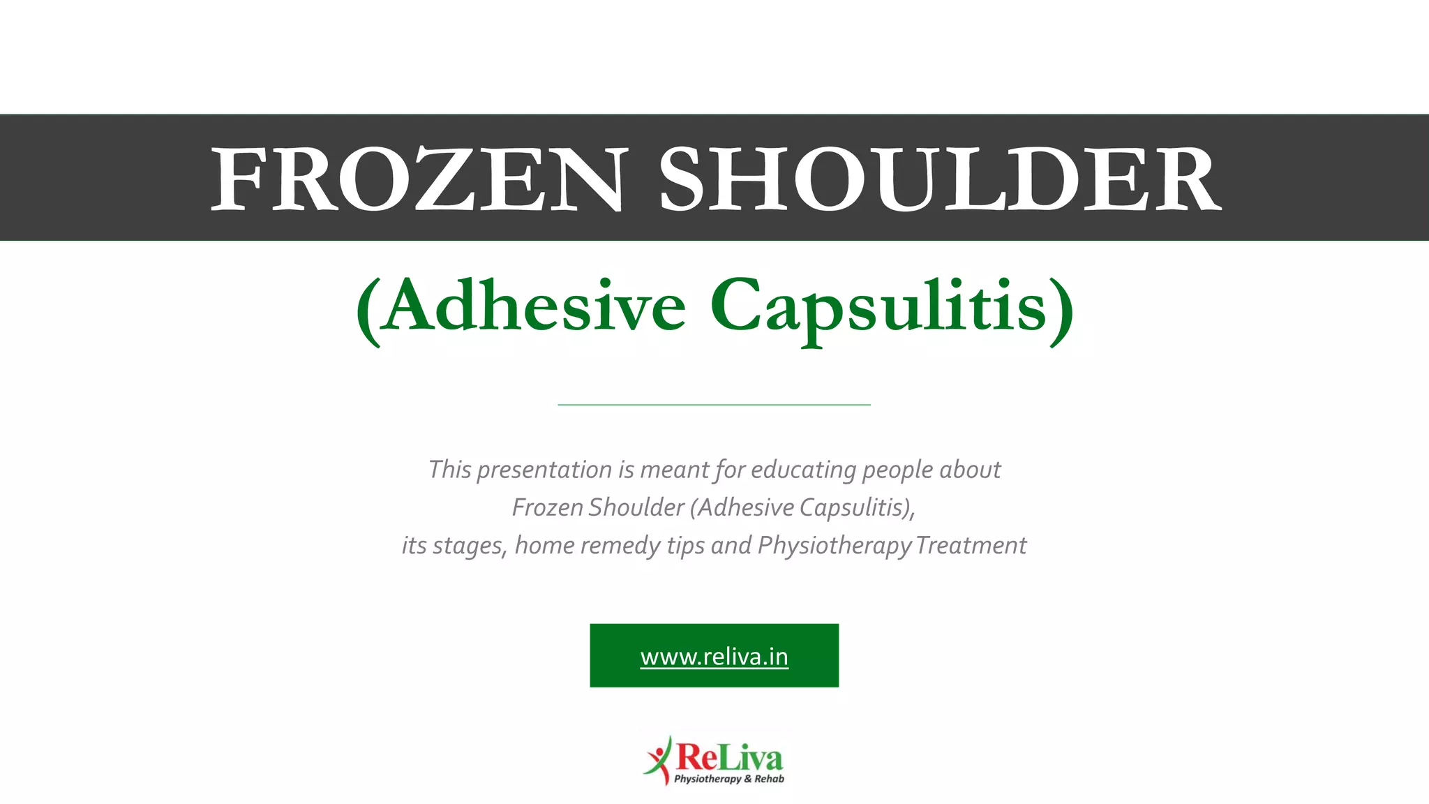 Frozen shoulder ppt adhesive capsulitis | PDF