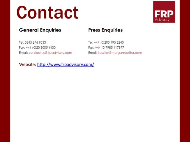 FRP Advisory | PPTX | Business | Business and Finance