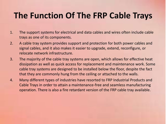 The Function of the FRP cable trays | PPTX | Home Appliances | Home ...