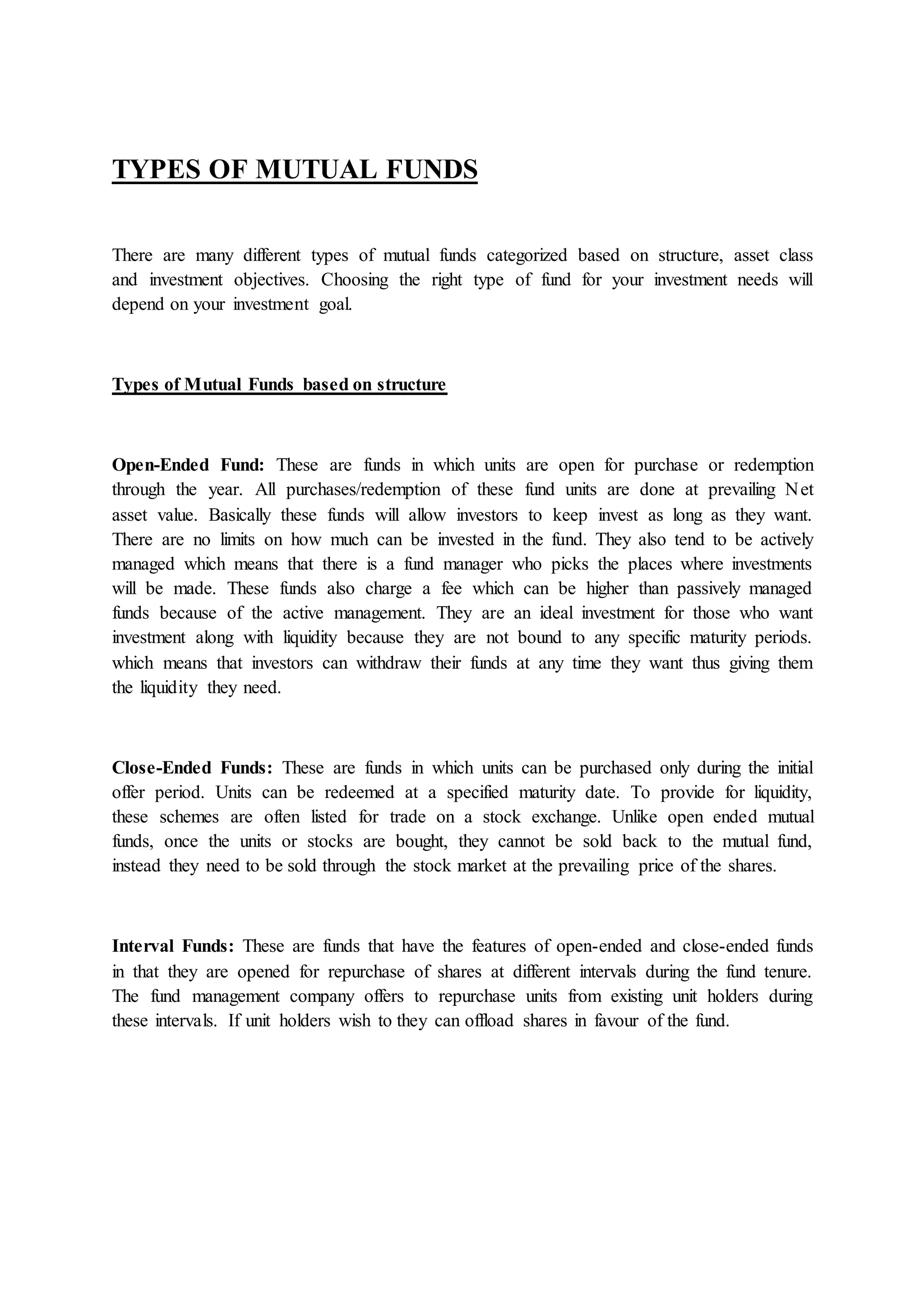 Fixed Deposits and Mutual funds- Final Research Project | DOCX
