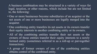 Business Combination and Types, Ind AS 103 | PPTX