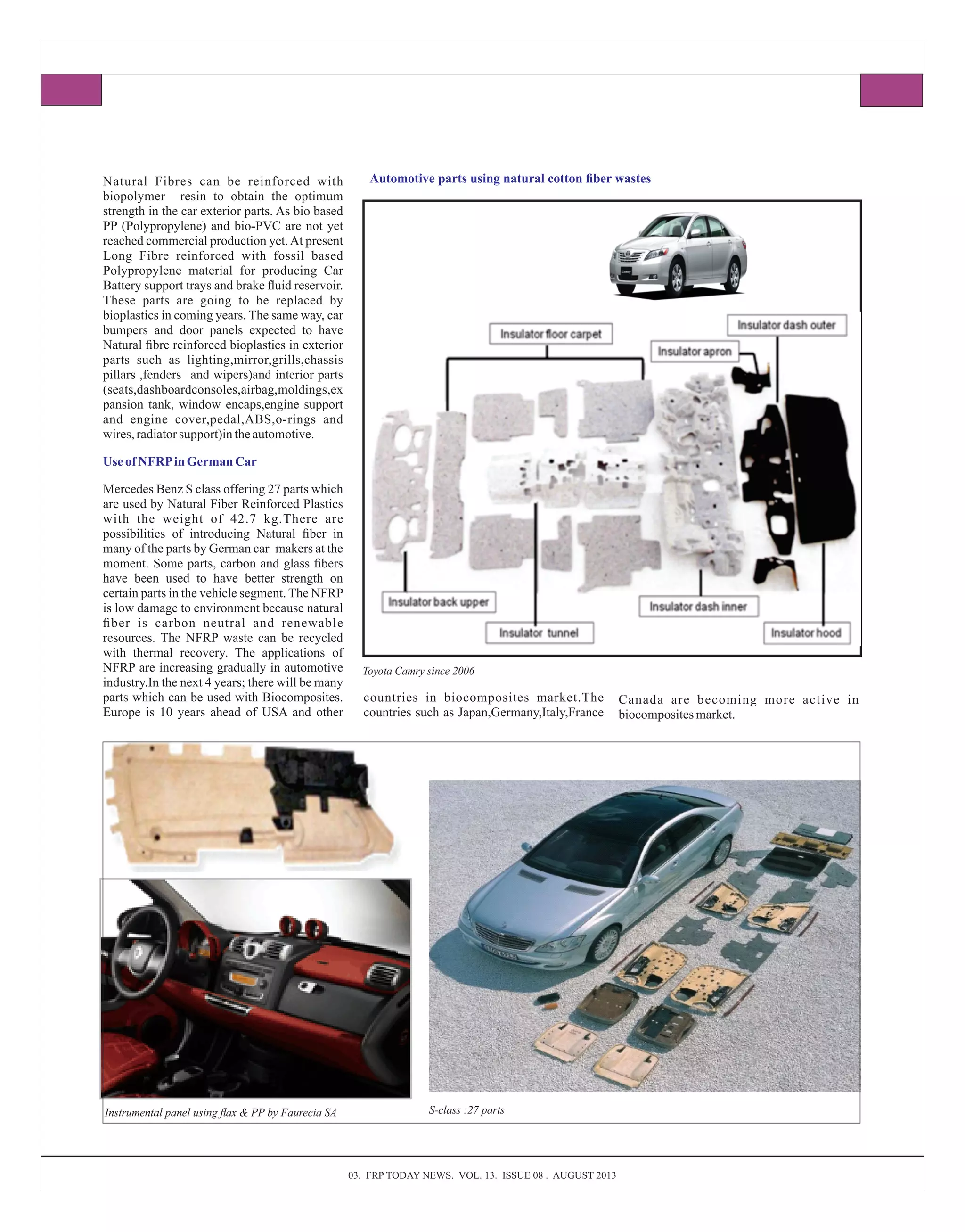 Frp today biocomposites in automotive applications | PDF