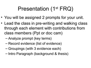 FRQ PresentationsHowrtowriteaAPHumanFRQ.ppt