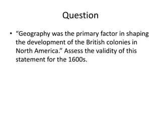 Day 1 Impact of Colonial Geography | PPTX