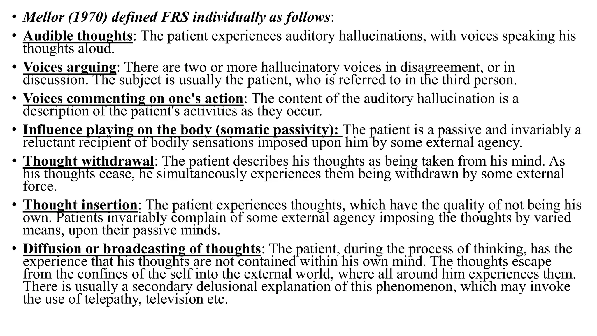 First rank symptoms of schizophrenia | PPTX