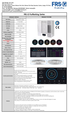 FRS-G Plasma Air Disinfection purifiers Specification 2022.pdf