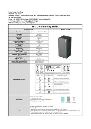 FRS-G Plasma Air Disinfection purifiers Specification 2022.pdf