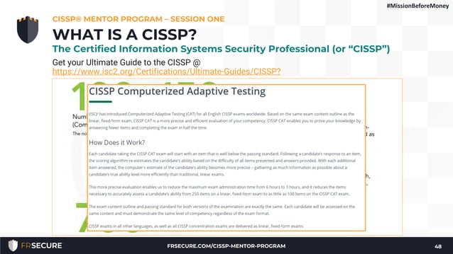 2020 FRsecure CISSP Mentor Program - Class 1 | PPT | Free Download