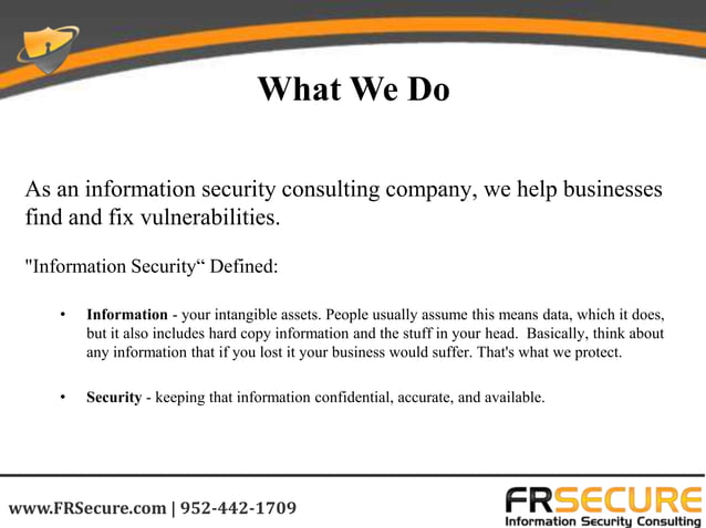 FRSecure Company Overview | PPT