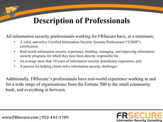 FRSecure Company Overview | PPT