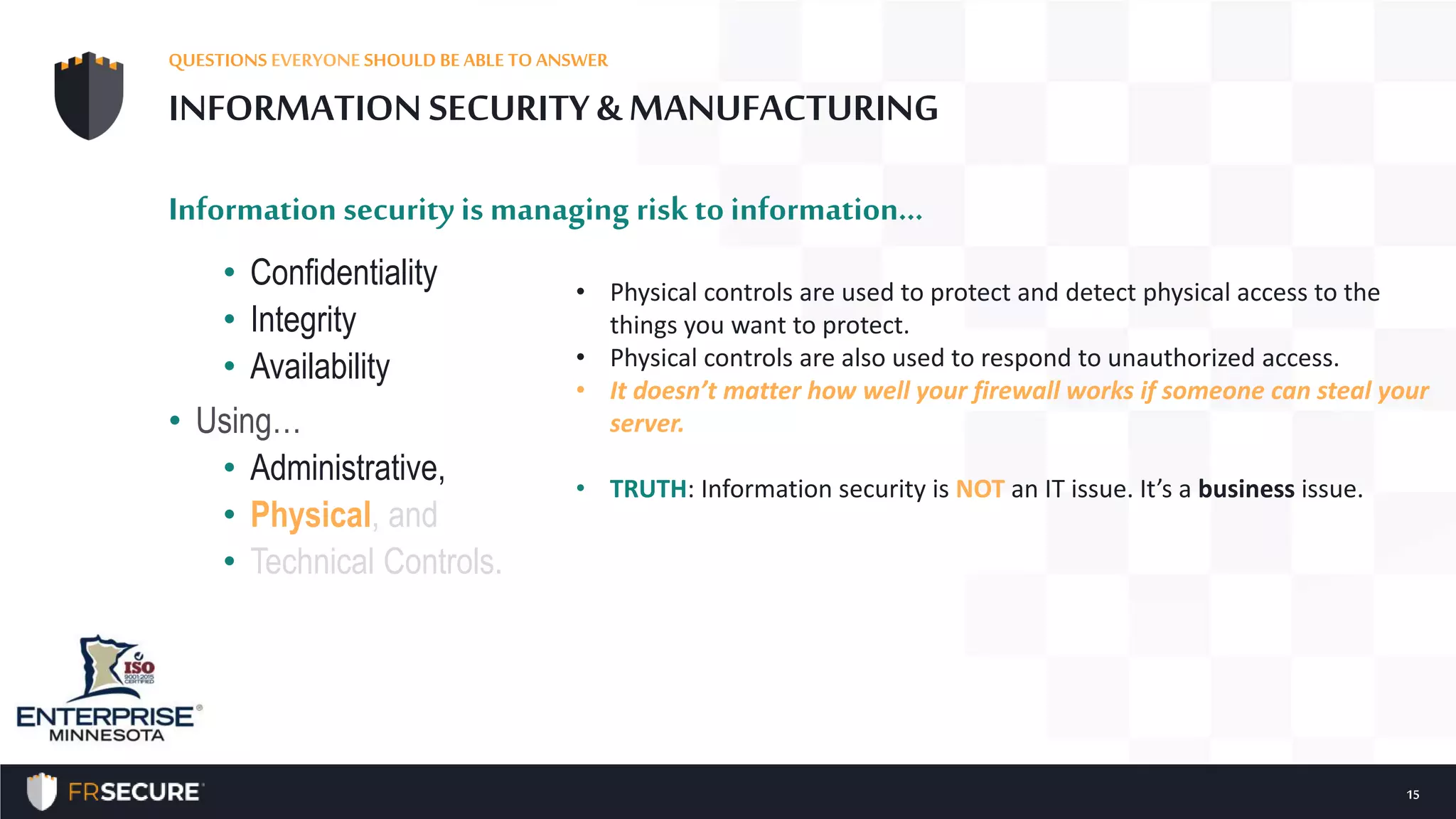 Information Security & Manufacturing | PPTX