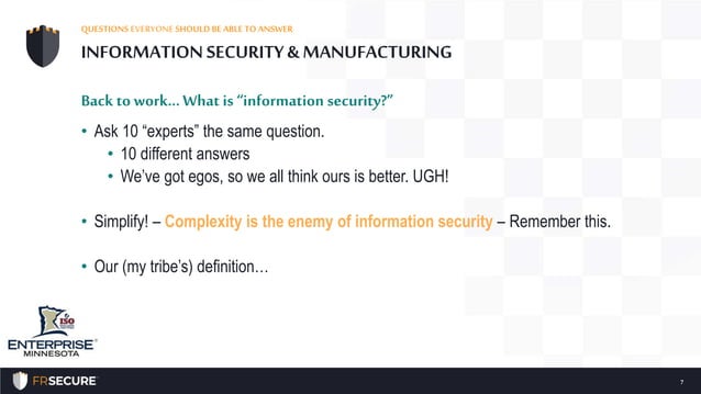Information Security & Manufacturing | PPTX