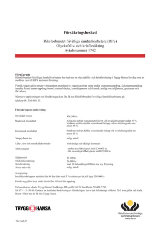 Frskringsbrev trygg hansa_2013 | PDF