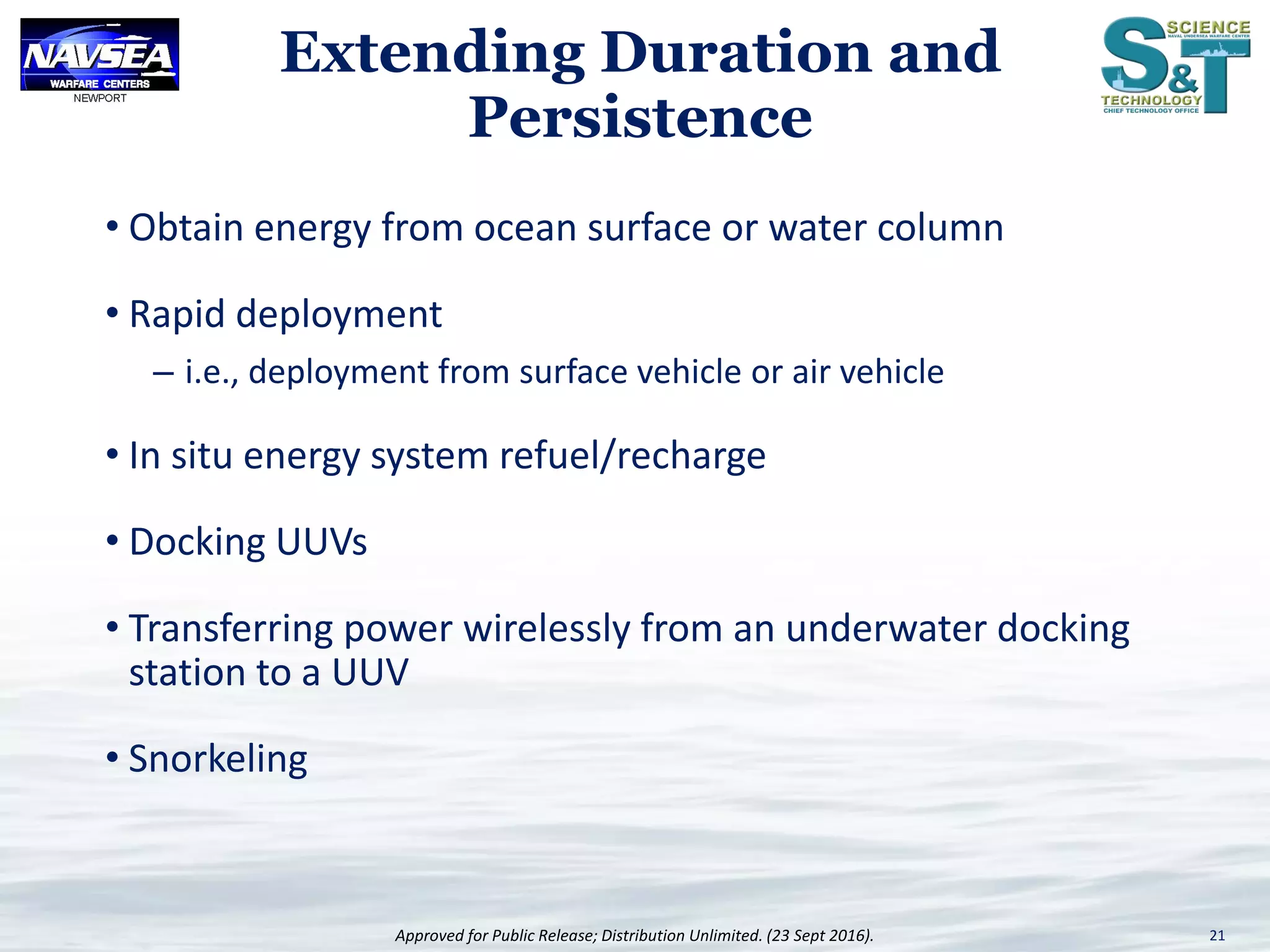 US Undersea Warfare Science & Technology Objectives and US Unmanned ...