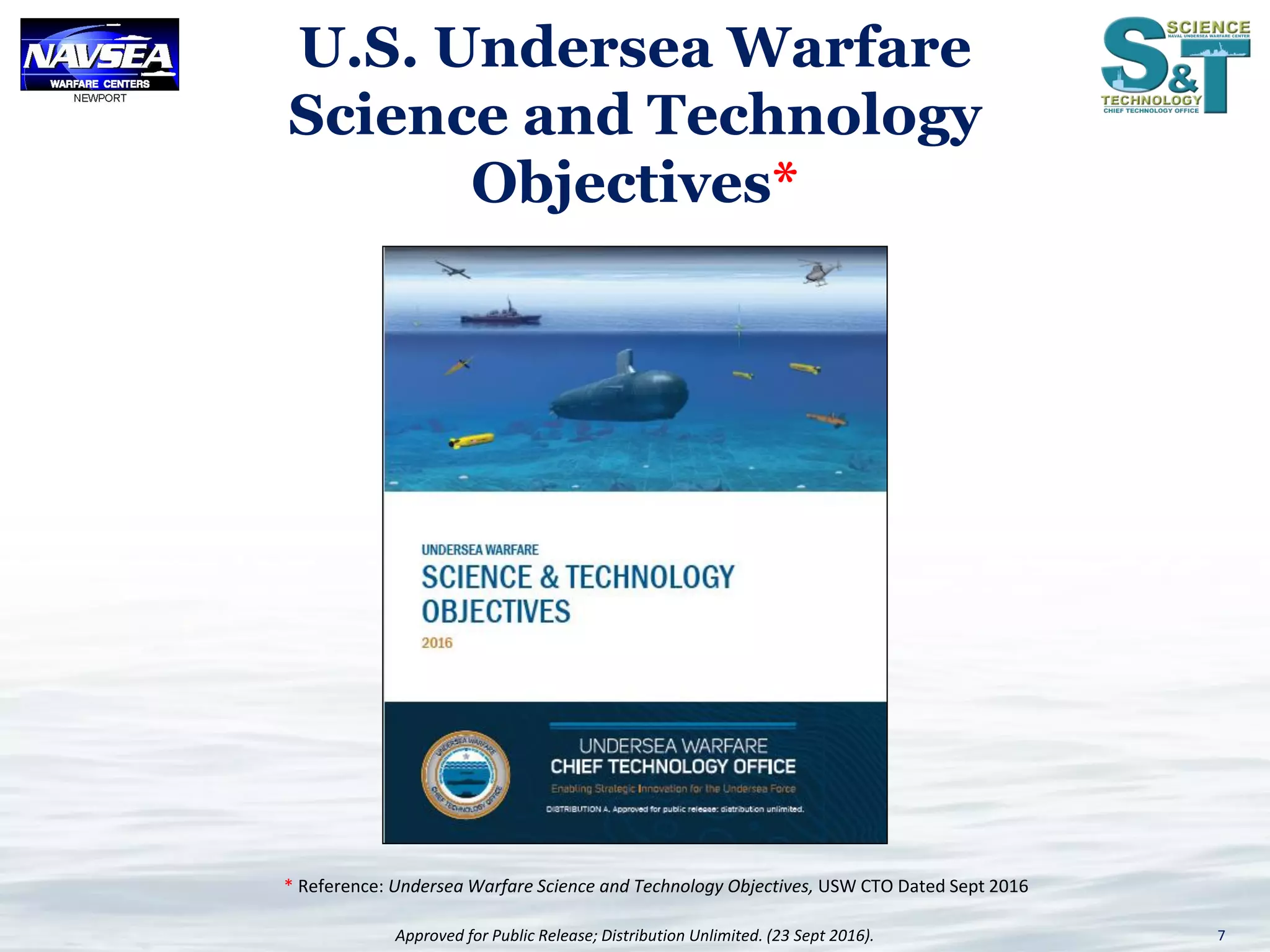 US Undersea Warfare Science & Technology Objectives and US Unmanned ...
